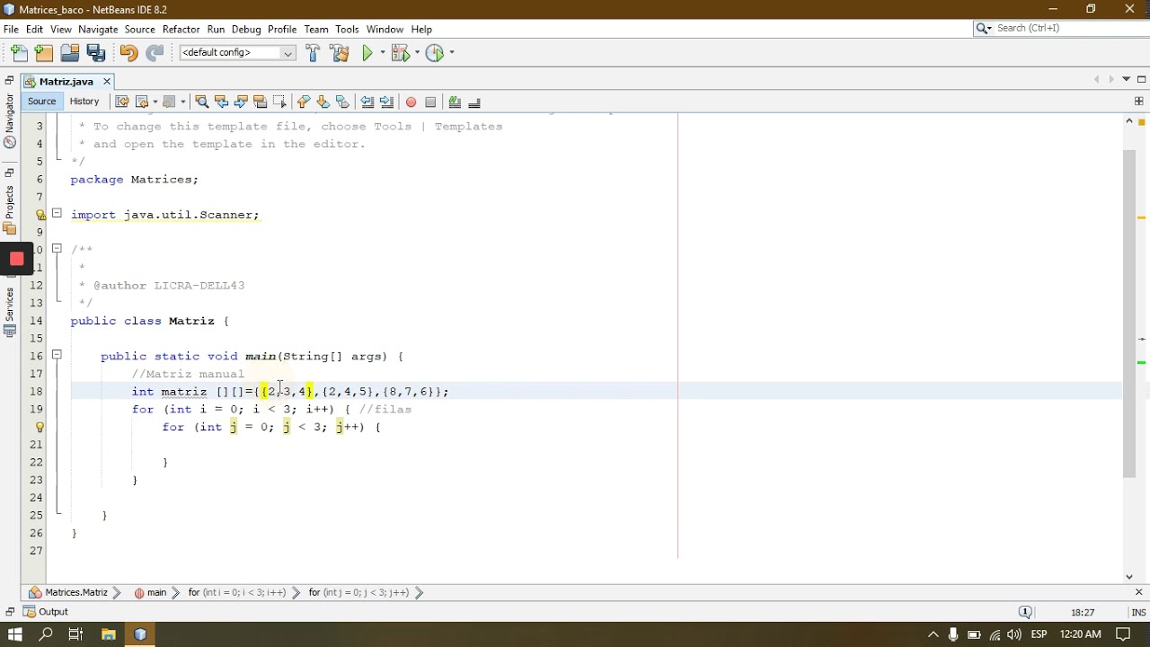Matriz Manual Java Youtube