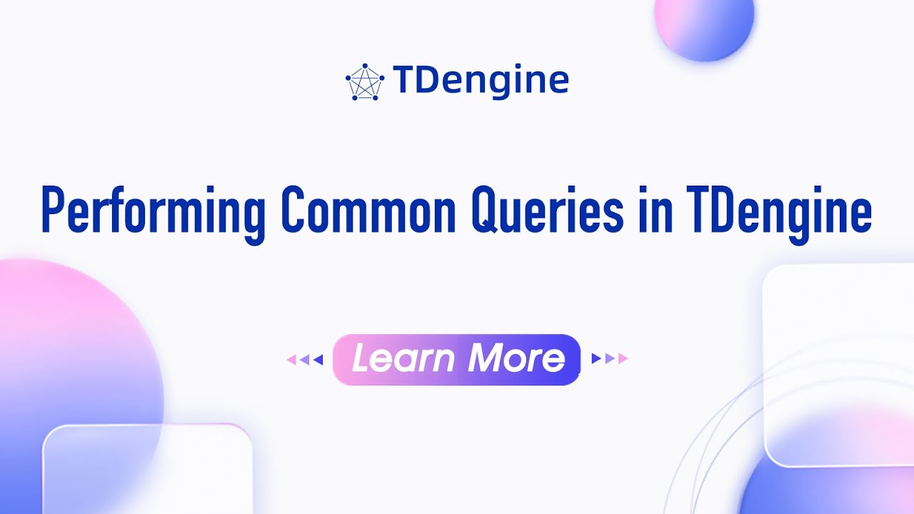 Performing Common Queries In Tdengine Youtube