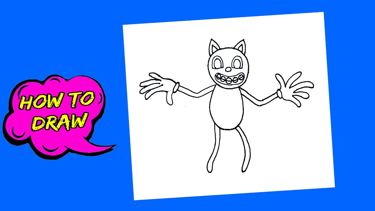 How To Draw Cartoon Cat From Trevor Henderson Youtube