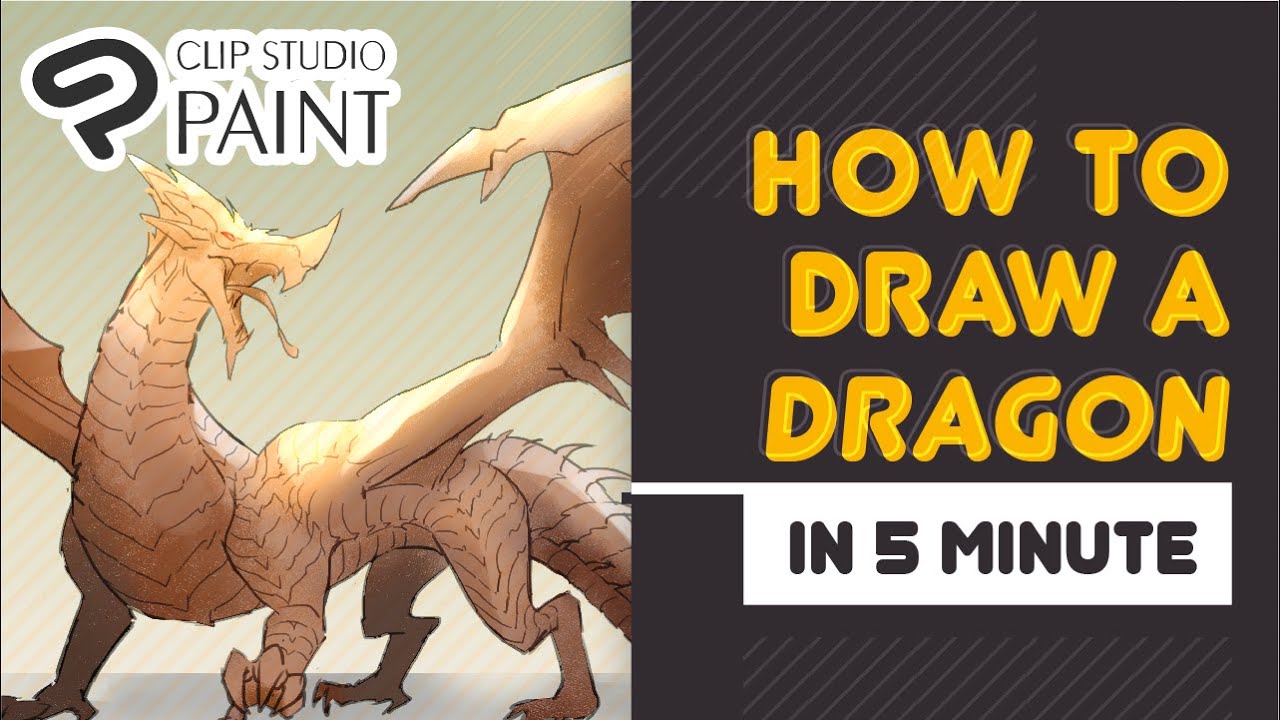 Clip Studio Paint How To Draw Dragon In 5 Minute Speed Coloring