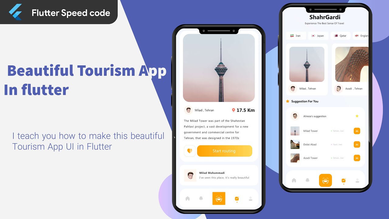 Tourism App In Flutter Flutter Ui Speed Code Youtube