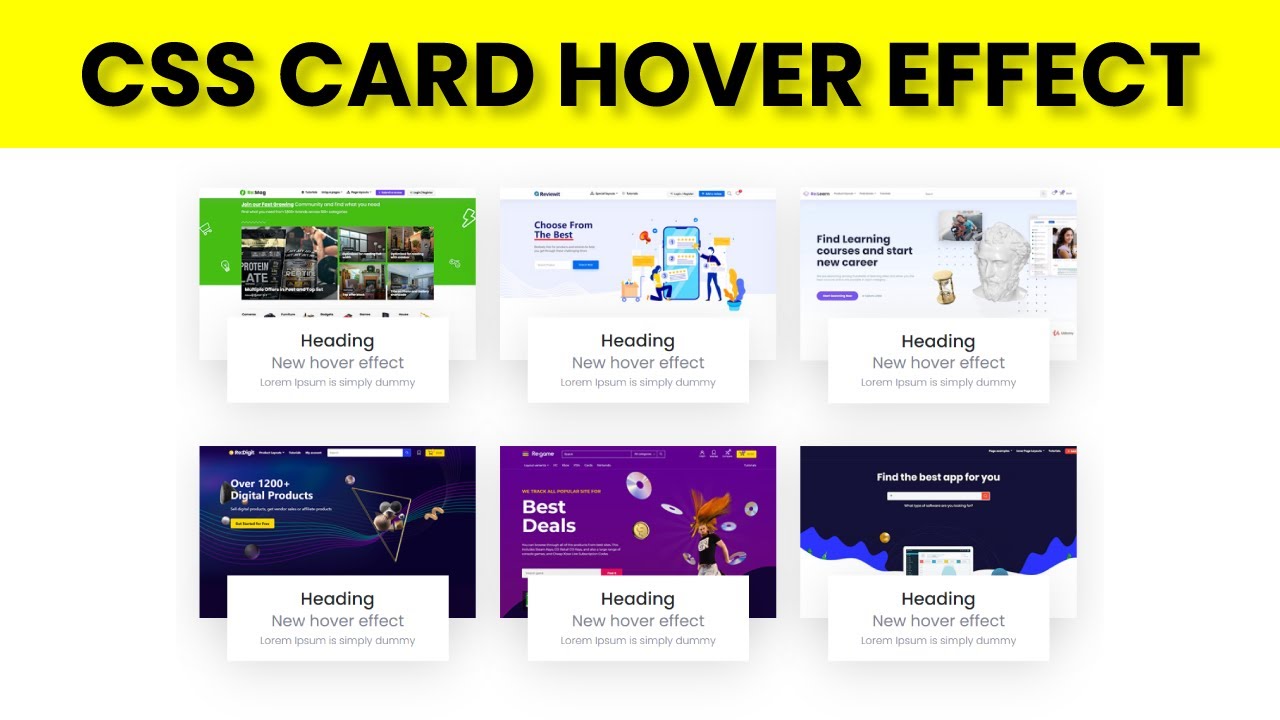 Amazing Card Hover Effect Using Html And Css Youtube