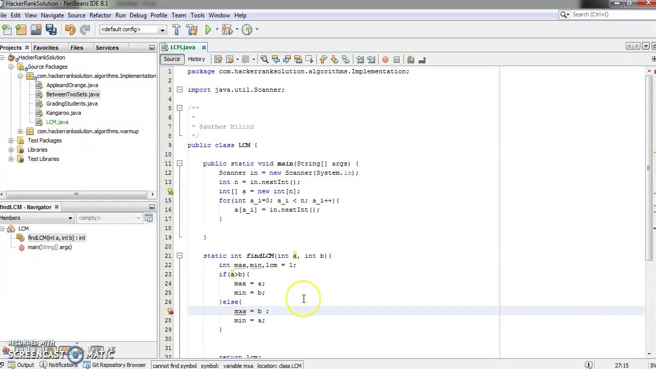 Lcm Least Common Muliple Java Version Youtube
