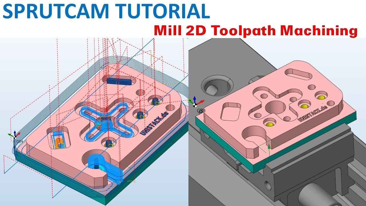 Sprutcam Tutorial 204 Sprutcam Mill 2d Toolpath Basic Beginners