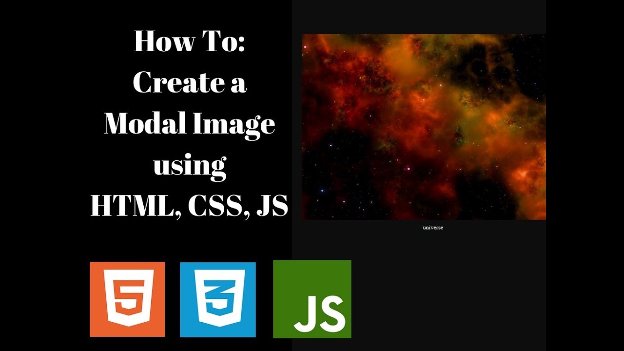 How To Create A Modal Image Using Html Css And Javascript English
