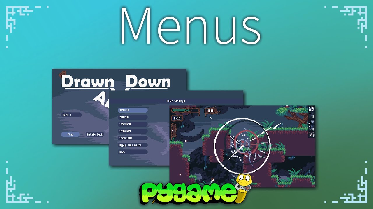 Menus Pygame Tutorial Youtube