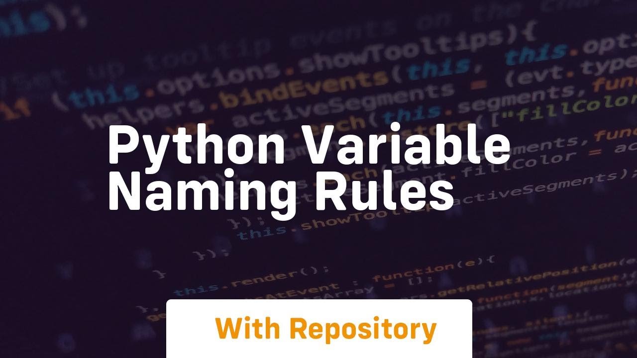 Python Variable Naming Rules Youtube