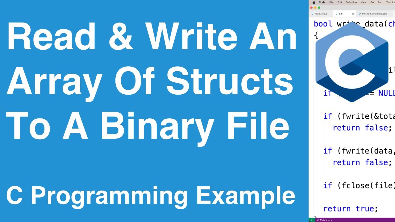 Read And Write An Array Of Structs To A Binary File C Programming