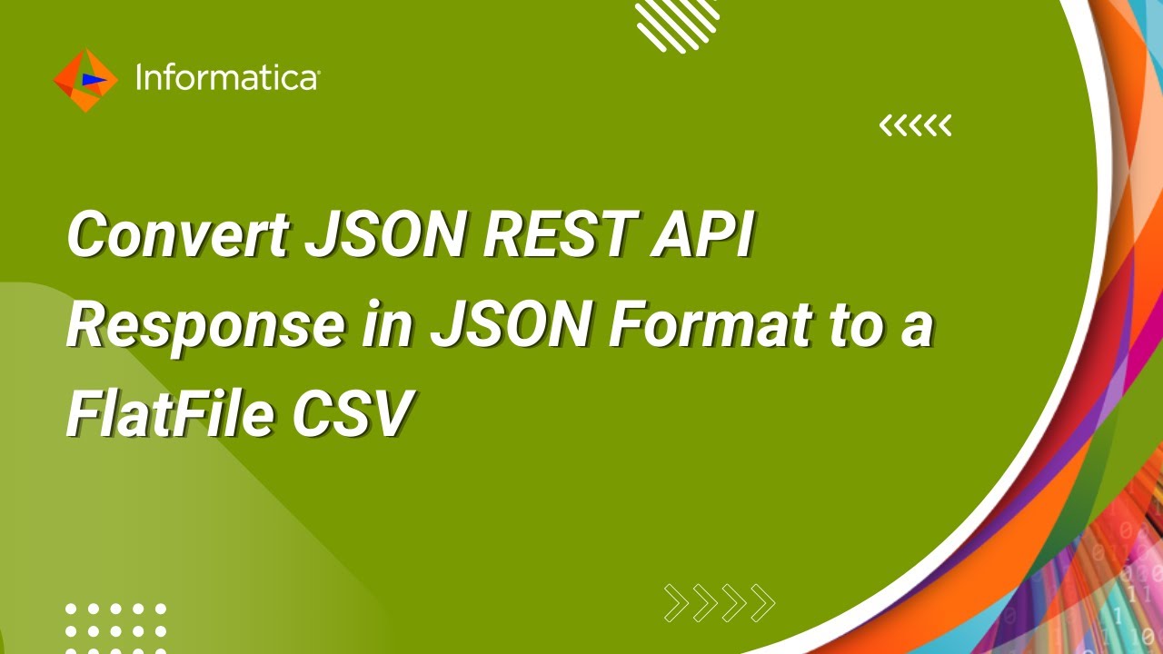 How To Convert Json Rest Api Response In Json Format To A Flatfile Csv