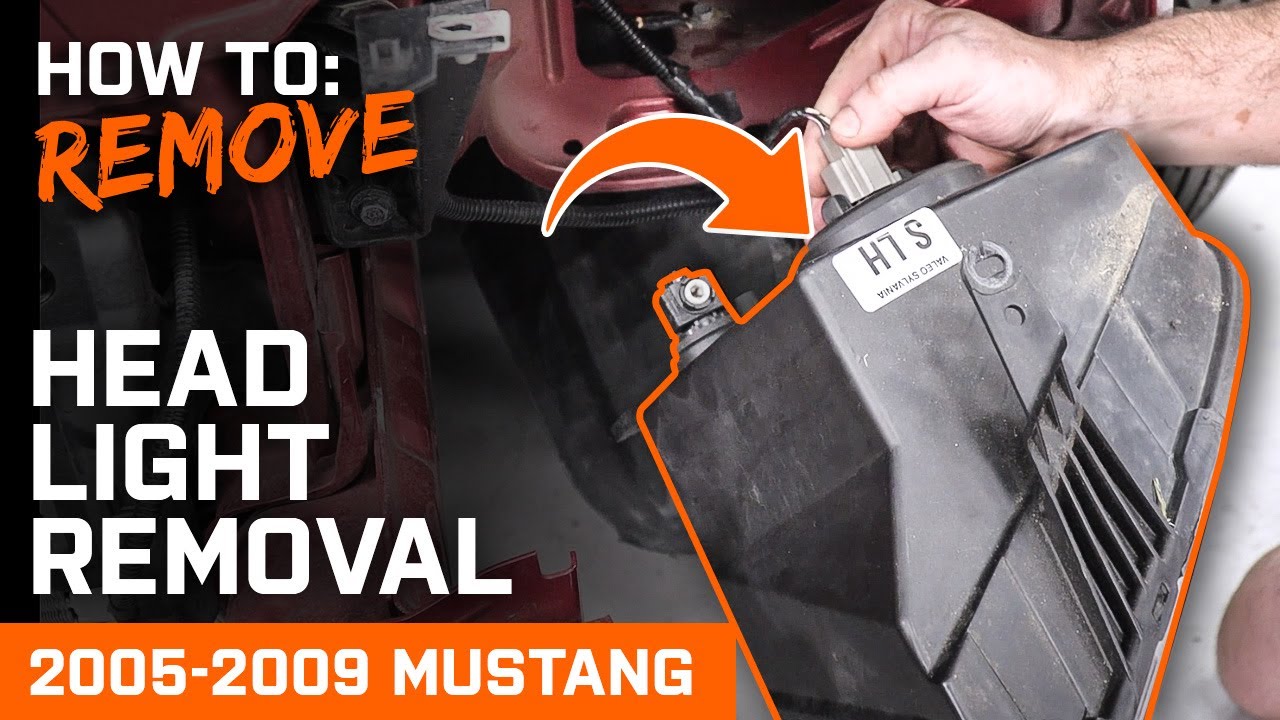 How To Remove Stock Headlight 2005 2009 Mustang Youtube