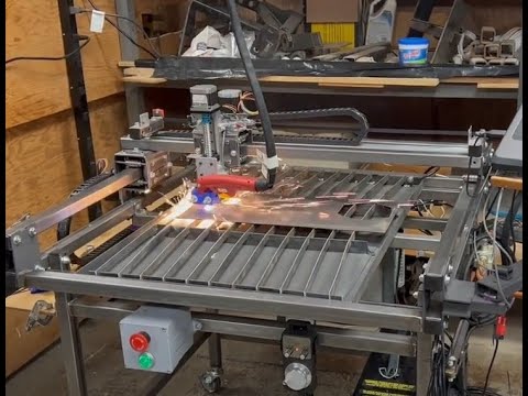 First Cut On My Homemade Cnc Plasma Cutter Diy Youtube