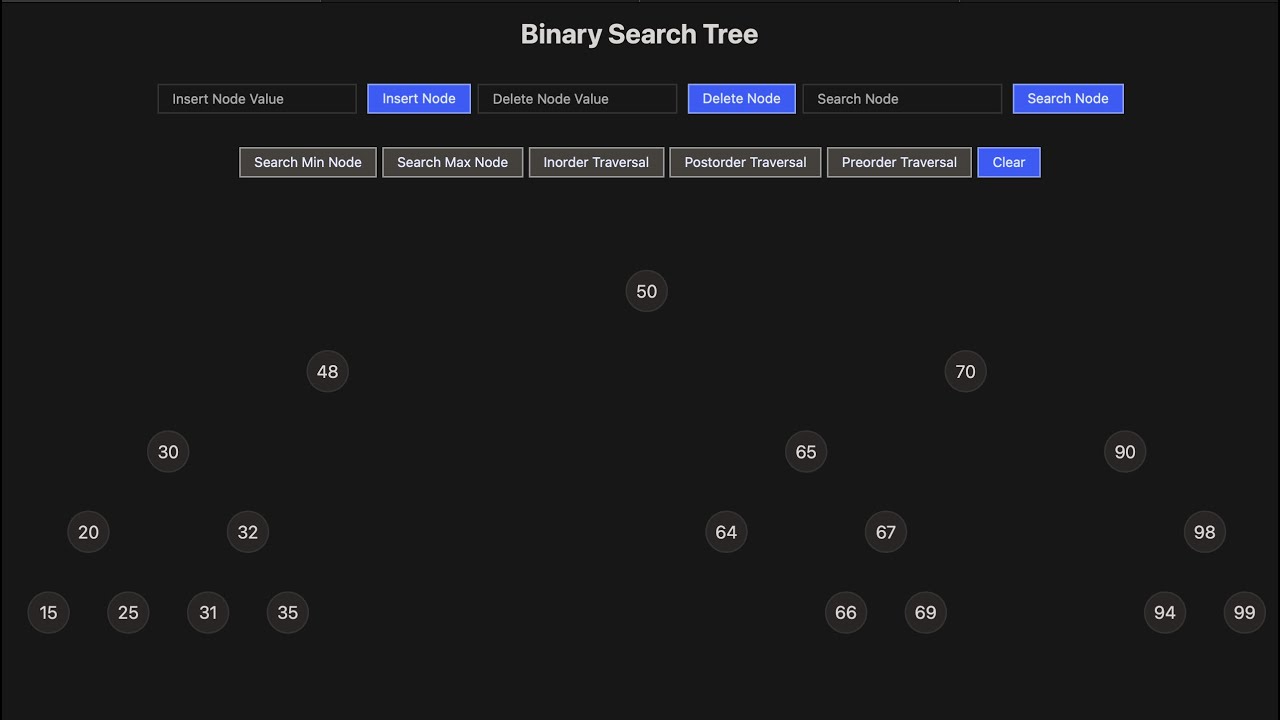 Binary Search Tree Visualizer Youtube