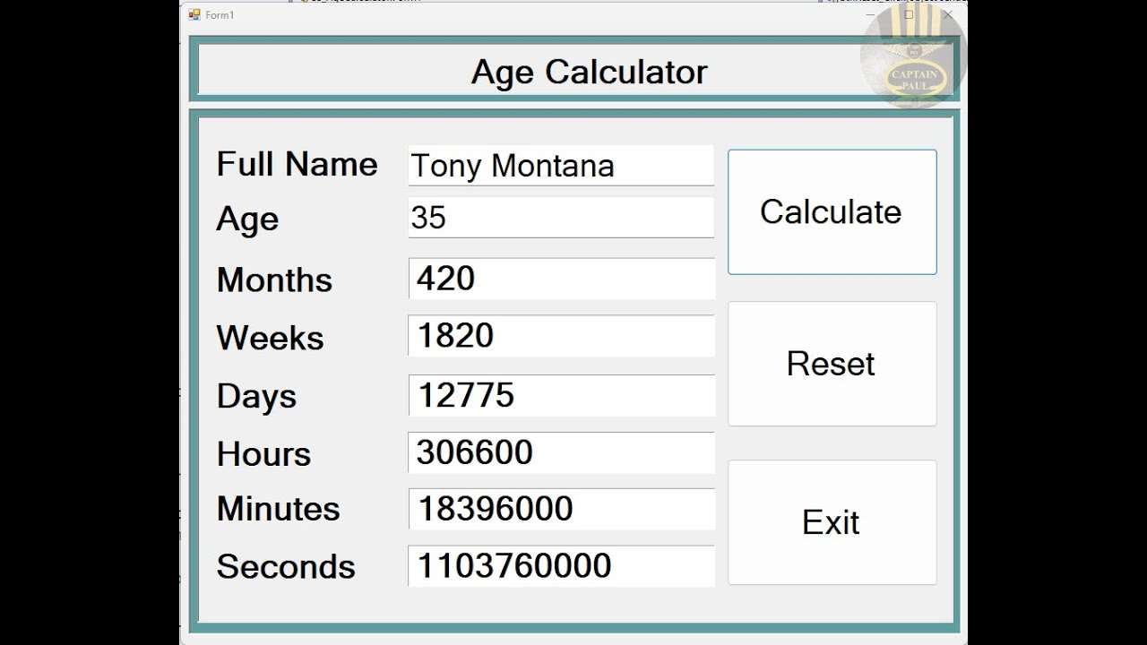 How To Create A Simple Age Calculator In C Youtube