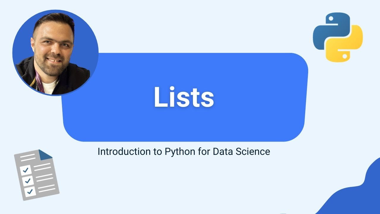 Lists Introduction To Python For Data Science Youtube