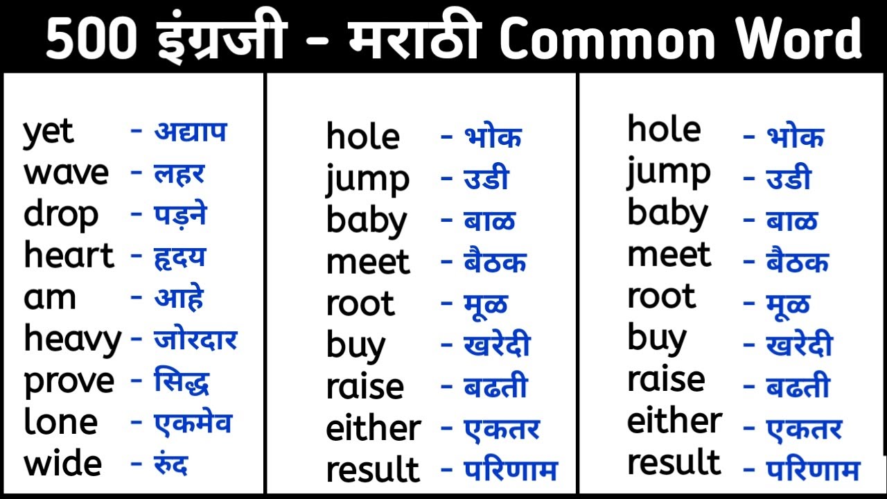 Nouns And Adjectives Words In Marathi English Grammar In 43 Off