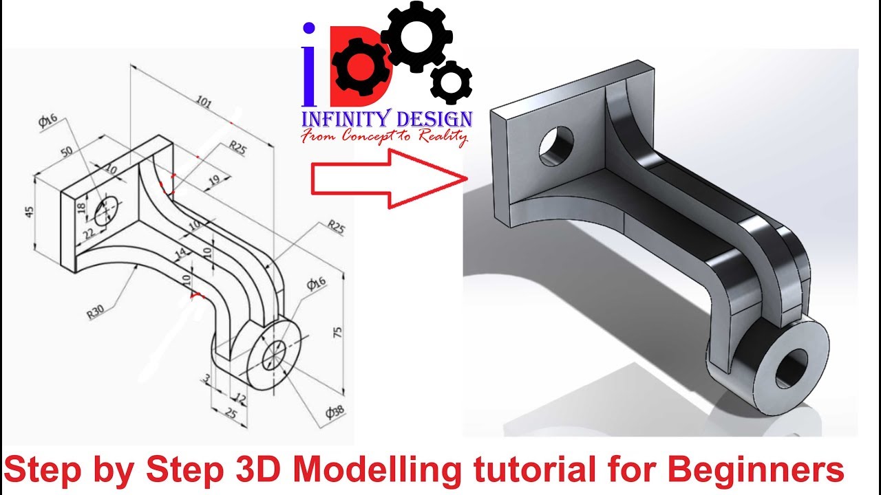 Step By Step 3d Modelling Tutorial For Beginners Using Solidworks 2018