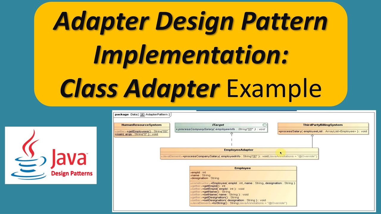 Adapter Design Pattern Implementation Class Adapter Example Youtube