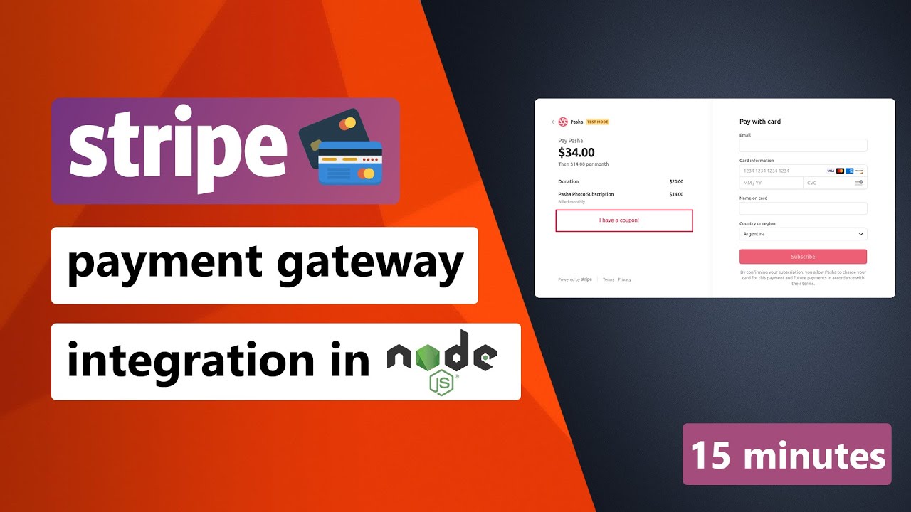 Stripe Payment Gateway Integration In Node Js 2021 Youtube