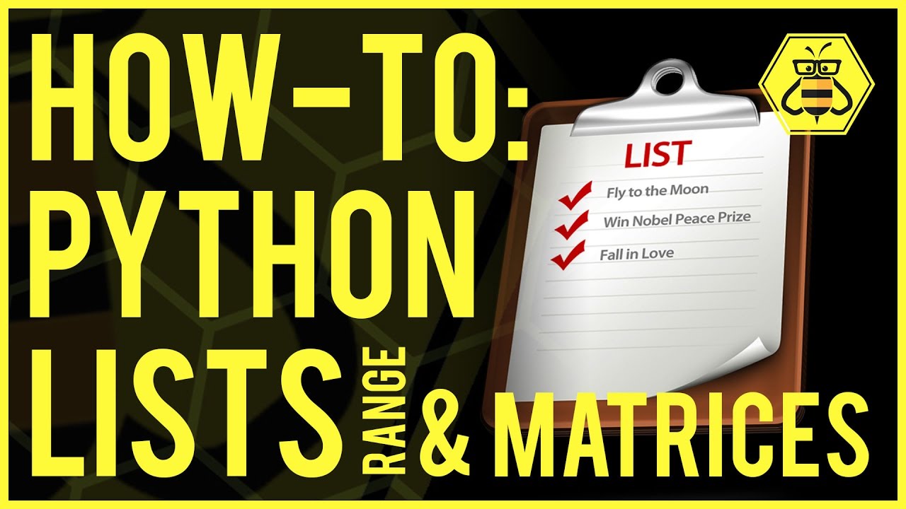 How To Python Lists Range Matrices Youtube