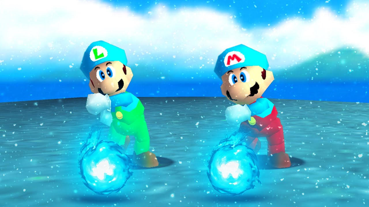 Ice Mario And Ice Luigi In Super Mario 64 100 Full Game Walkthrough