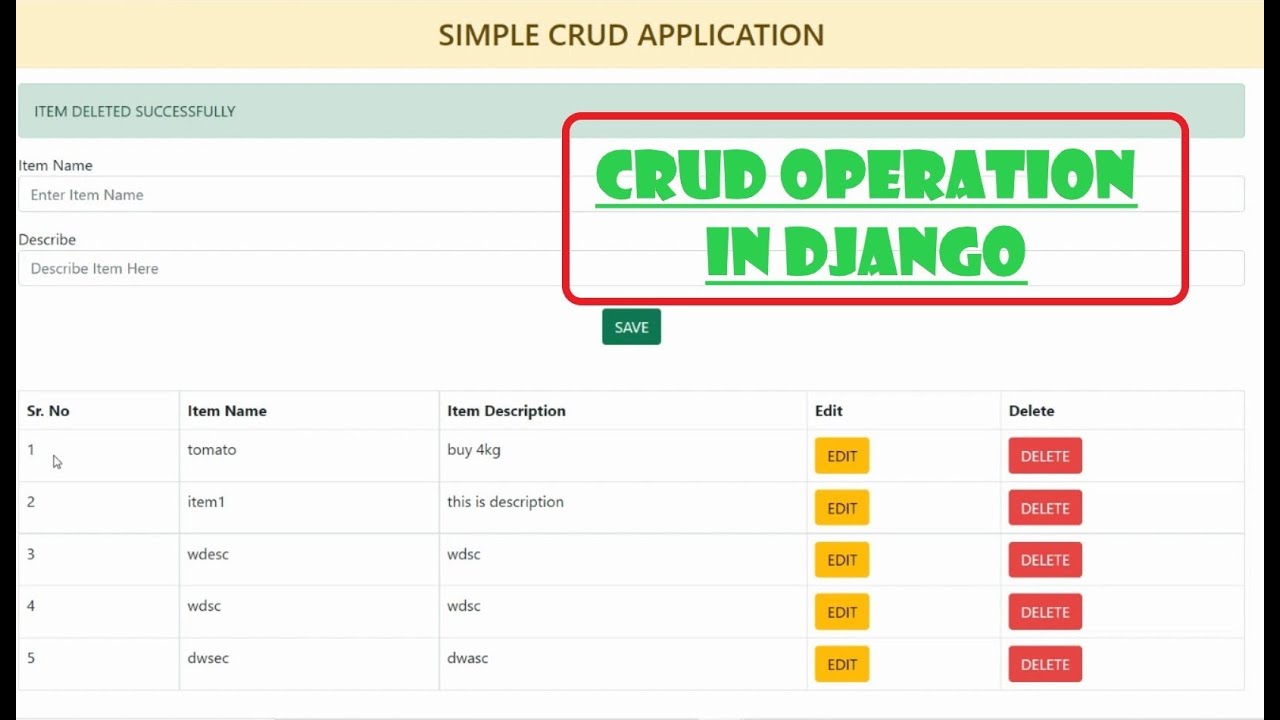 Crud Operation In Django Create Read Update Delete Operations In