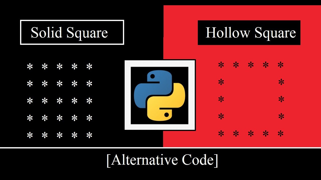 How To Print Solid Hollow Square Star Pattern Using Python
