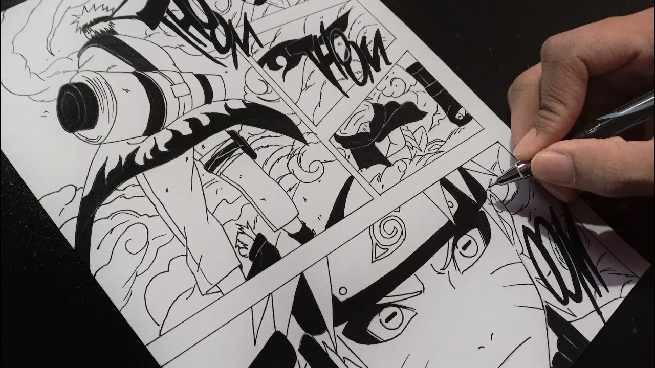 Drawing A Manga Page Naruto Shippuden ナルト 疾風伝 Youtube