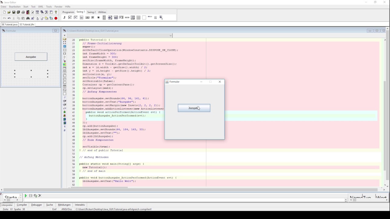 Java Editor Gui Tutorial 1 Youtube
