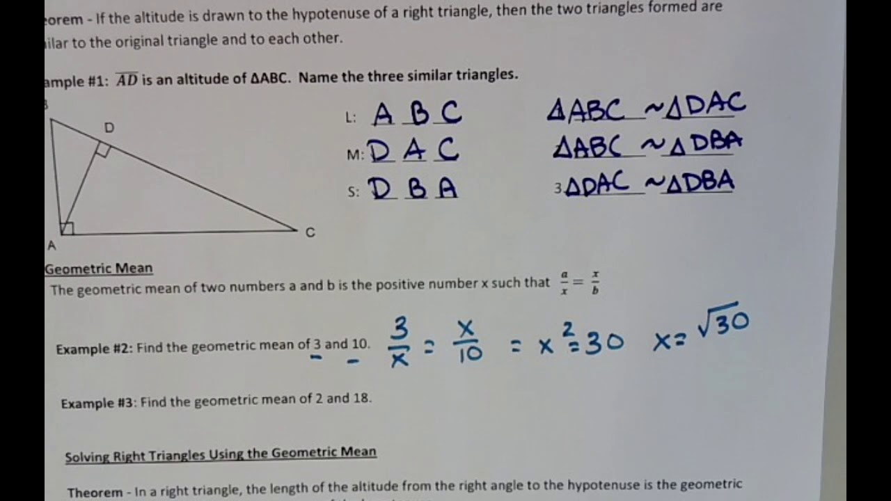 Exploring Right Triangles Part 1 Youtube