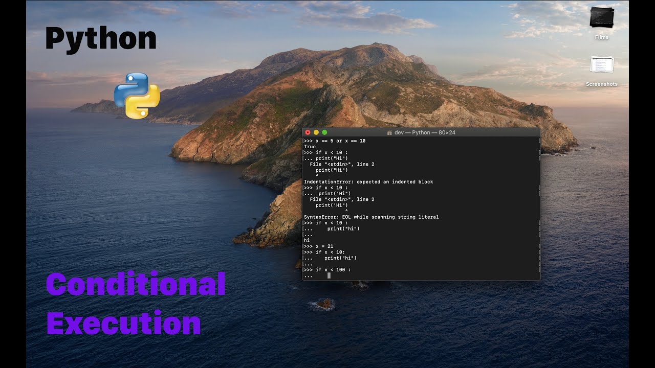 Conditional Execution In Python Youtube