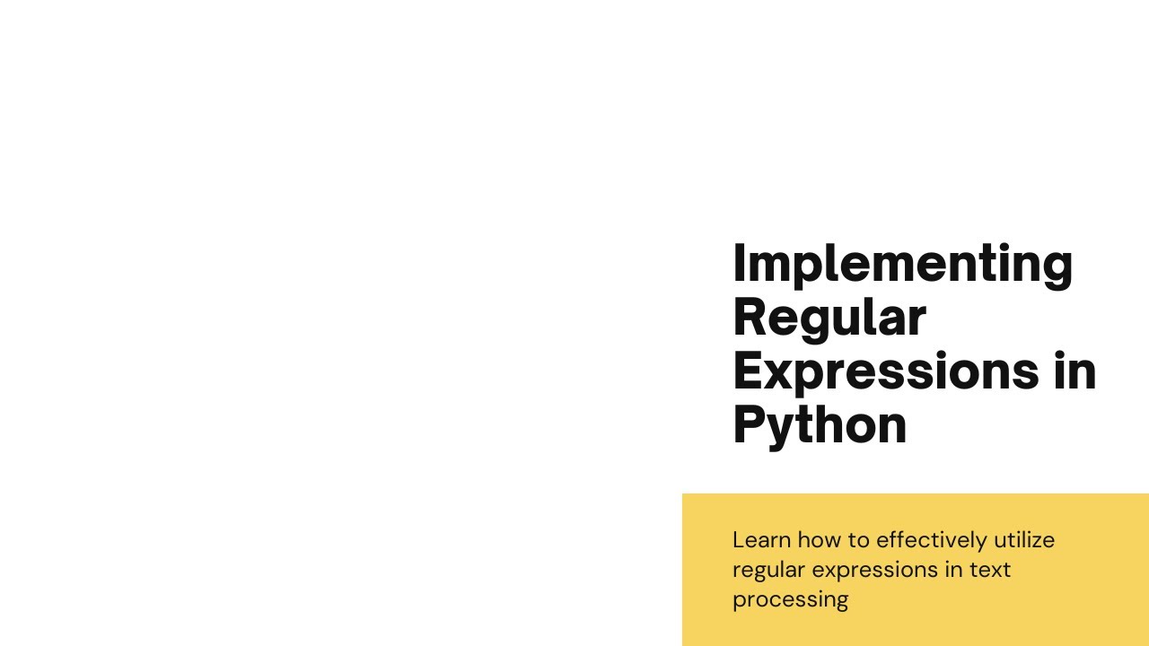 Regular Expression In Python Youtube