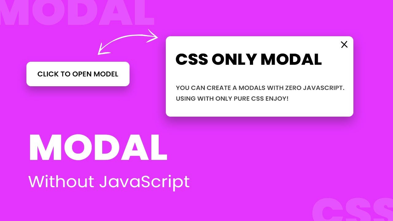 How To Create Modal Popup Box Using Only Css Html Css Modal Youtube