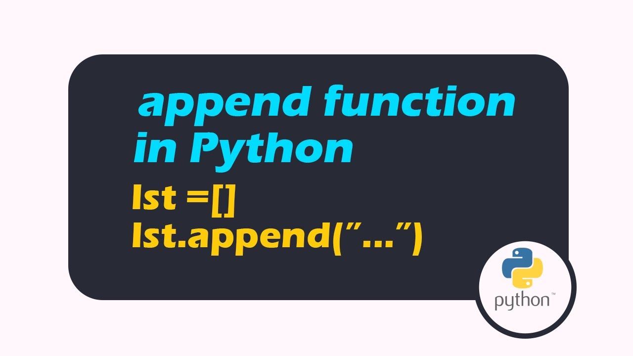 How To Use Append Function In Python Youtube