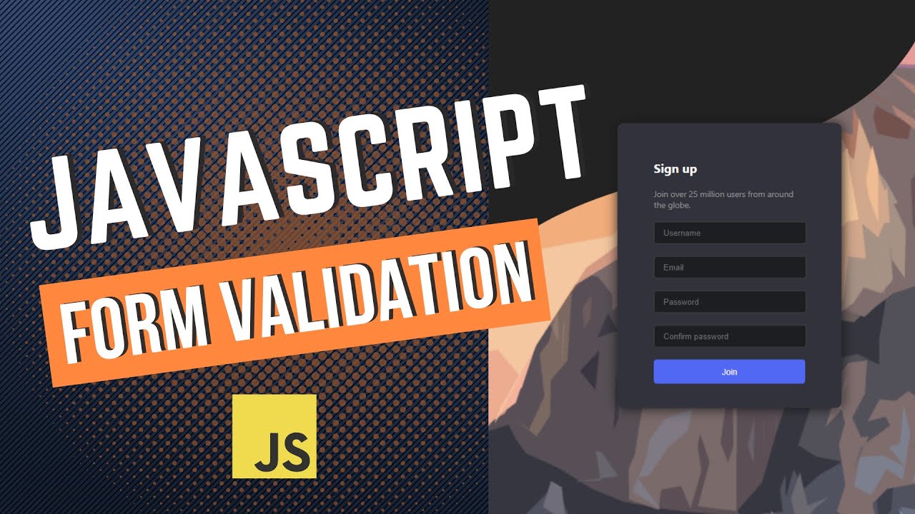 Javascript Form Validation Tutorial Youtube