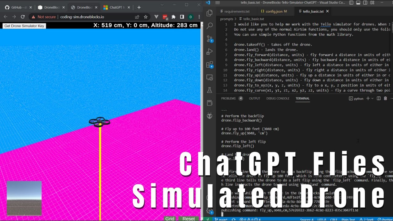 Chatgpt Flies A Tello Drone With Python In The Droneblocks Simulator