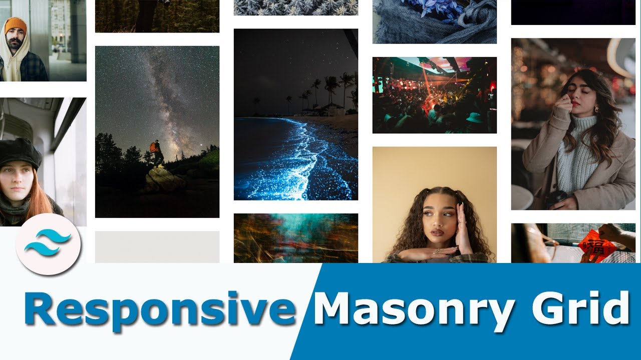 Front End Ui Elements Tailwind Css Responsive Masonry Grid Youtube