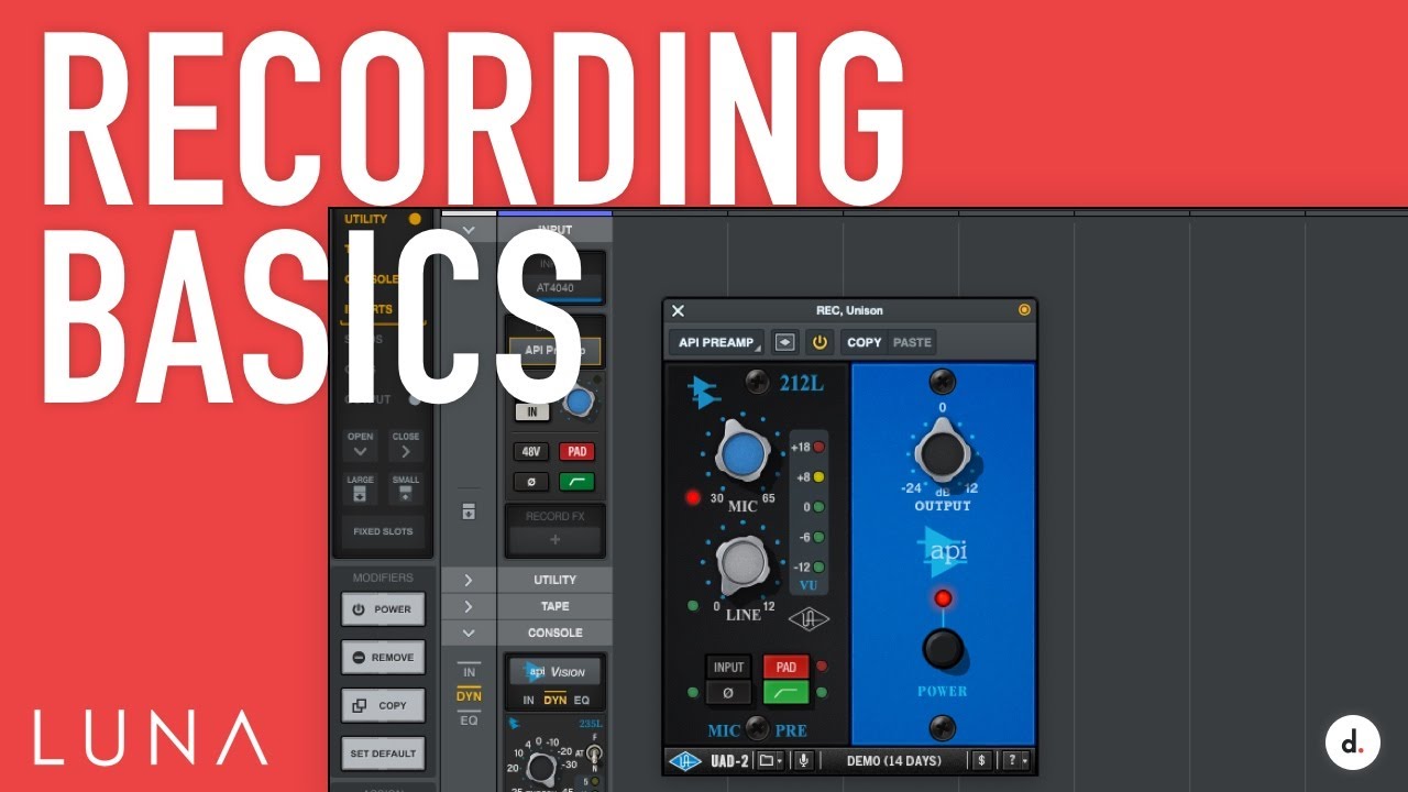 Recording Basics In Luna Youtube