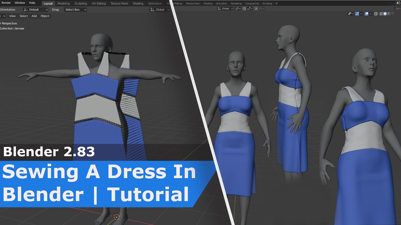 Blender Sewing A Fancy Dress In Blender Beginners Tutorial Youtube