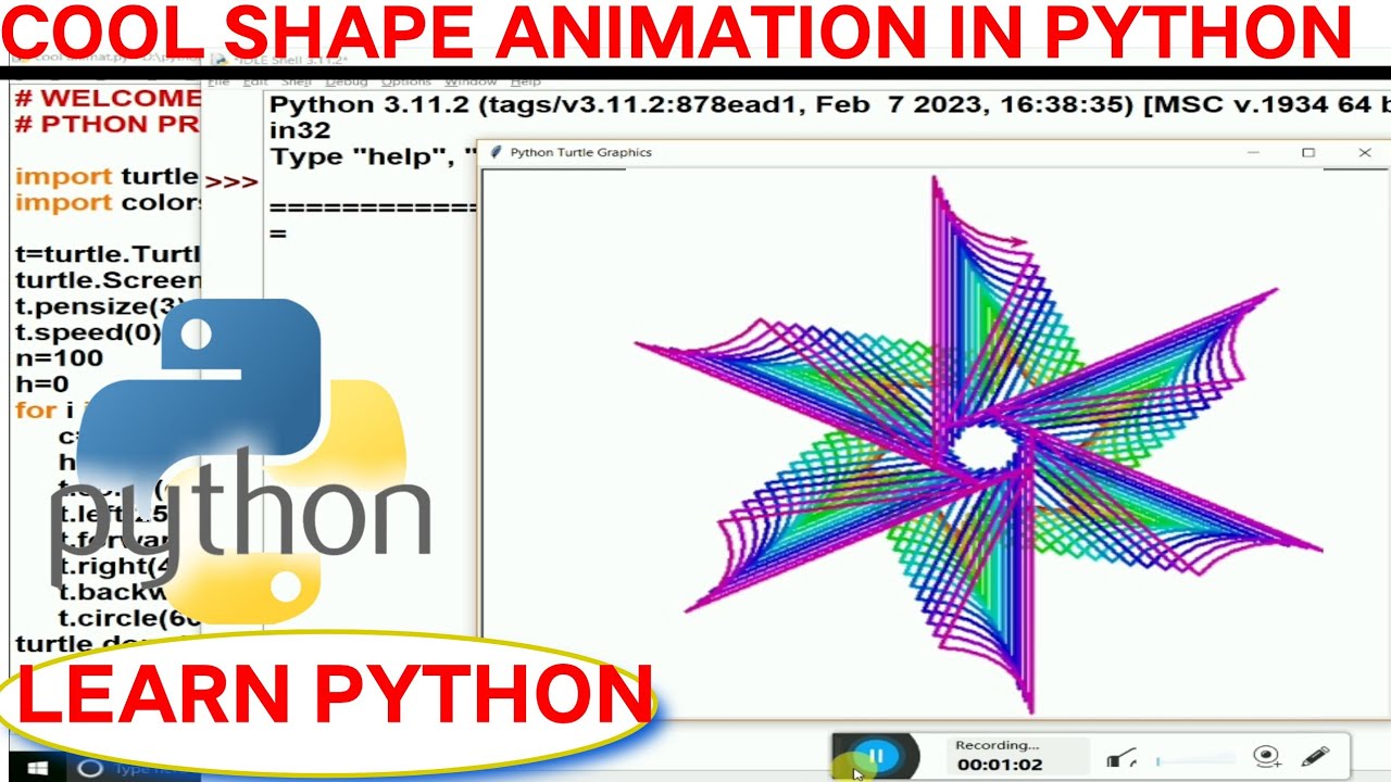 Cool Shape Animation In Python Programming Python Graphics