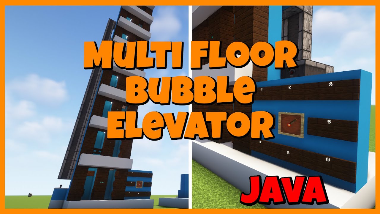 Multi Floor Bubble Elevator Minecraft Java Tutorial Youtube