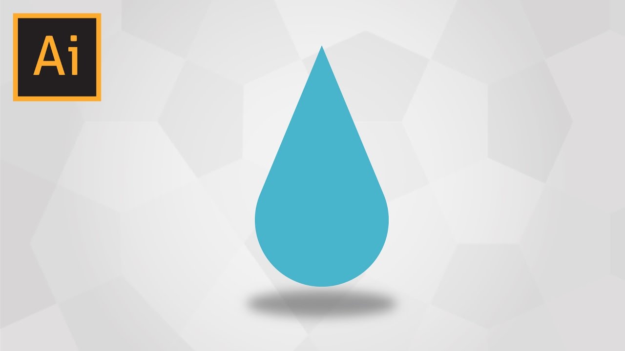 How To Draw A Simple Water Droplet In Adobe Illustrator Youtube
