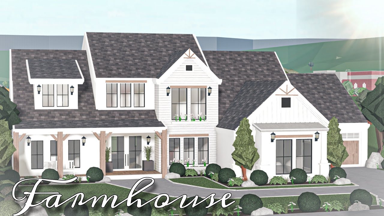 Bloxburg Modern Farmhouse Speedbuild Youtube