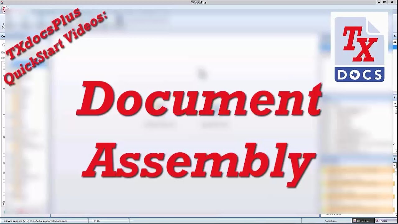 Txdocsplus Document Assembly Quickstart Youtube