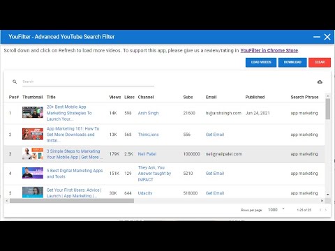 How To Find Youtube Influencers Emails Using Youfilter App Youtube