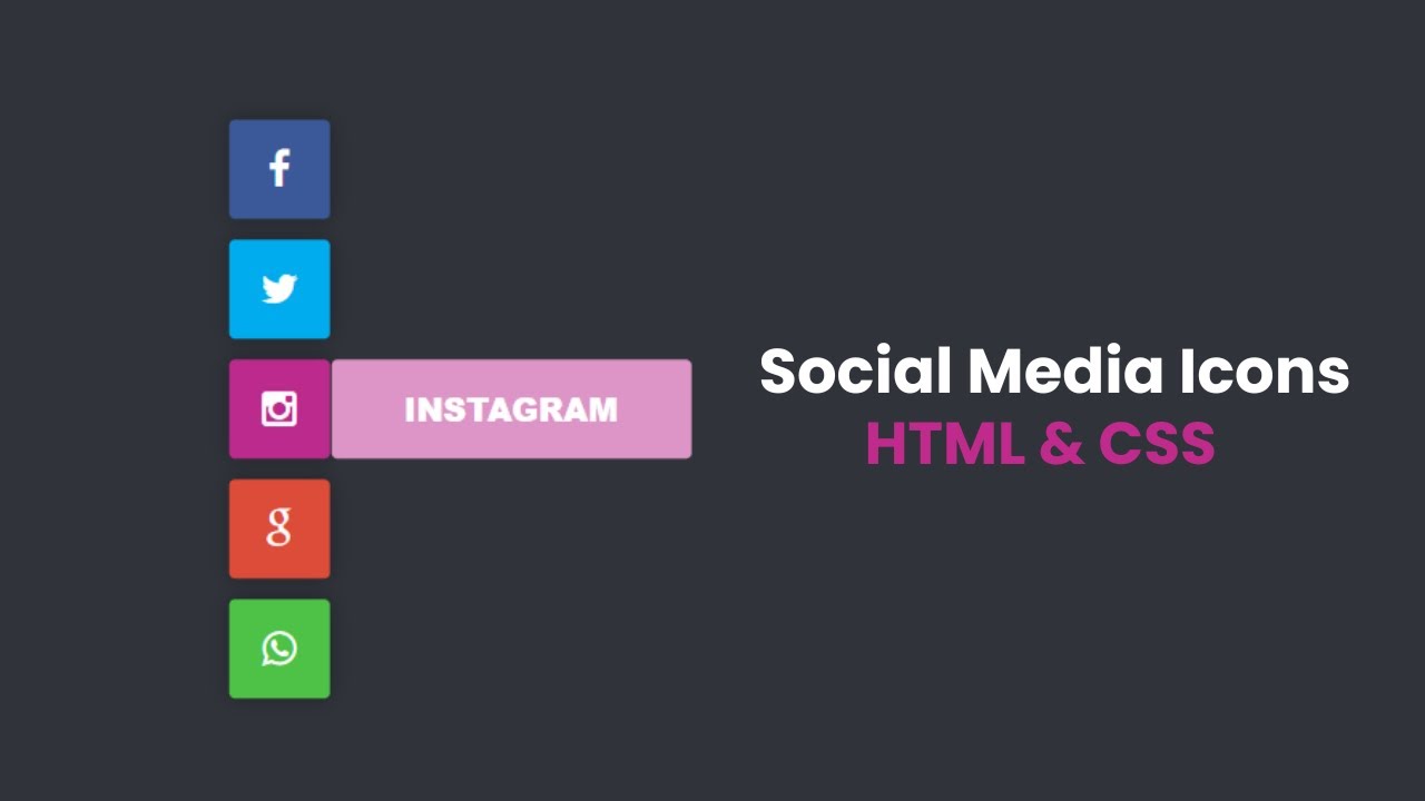Social Media Icons Using Html And Css Css Social Media Icons Youtube