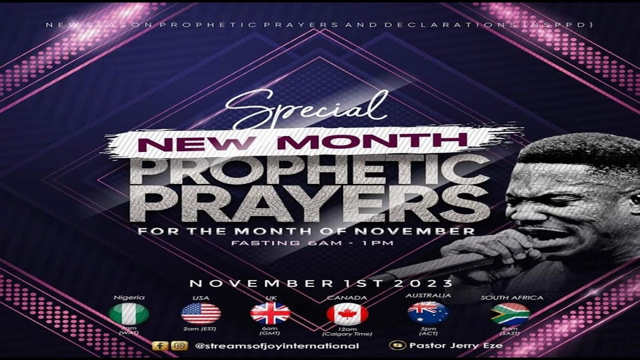 Special New Month Prophetic Prayers For November Nsppd 1st