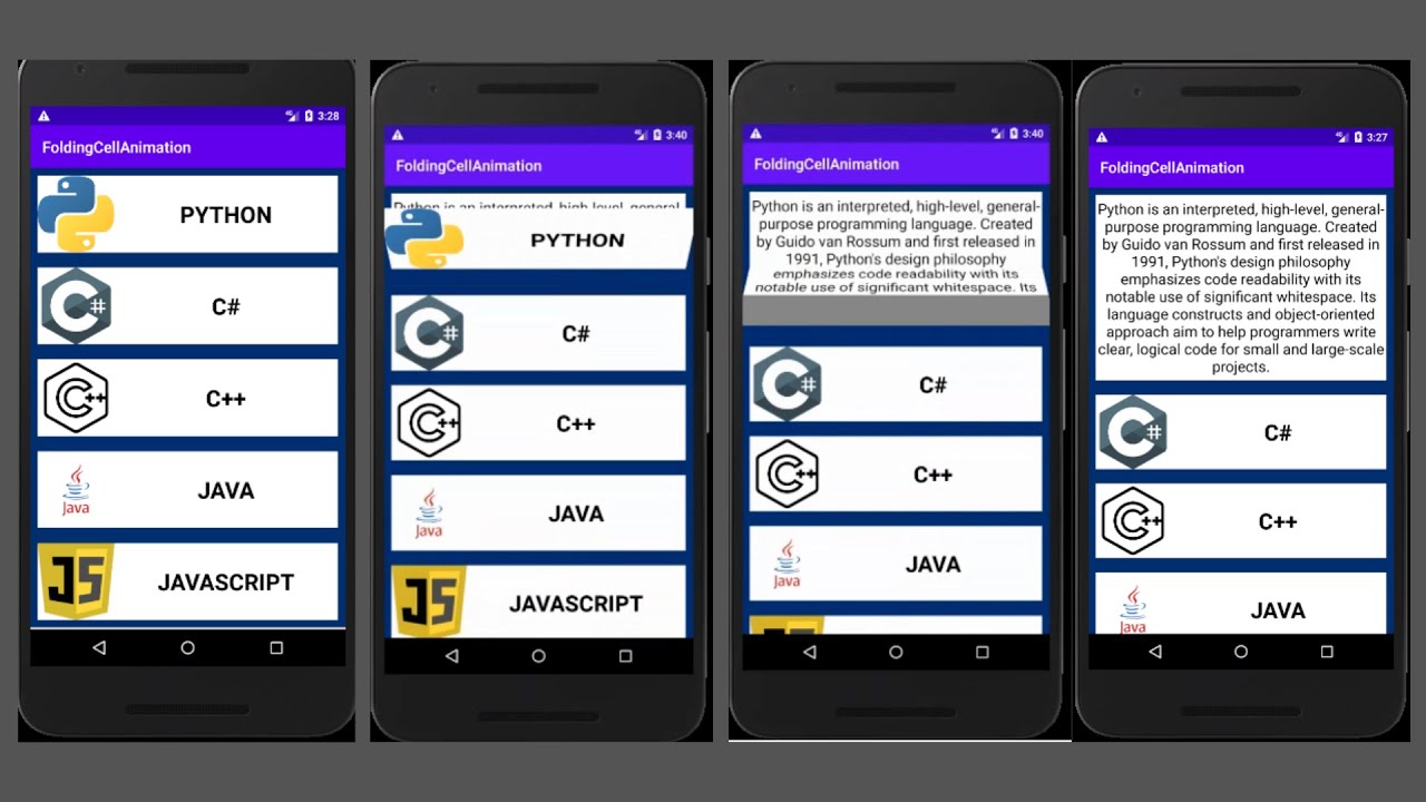 Folding Cell Animation Android Studio Youtube