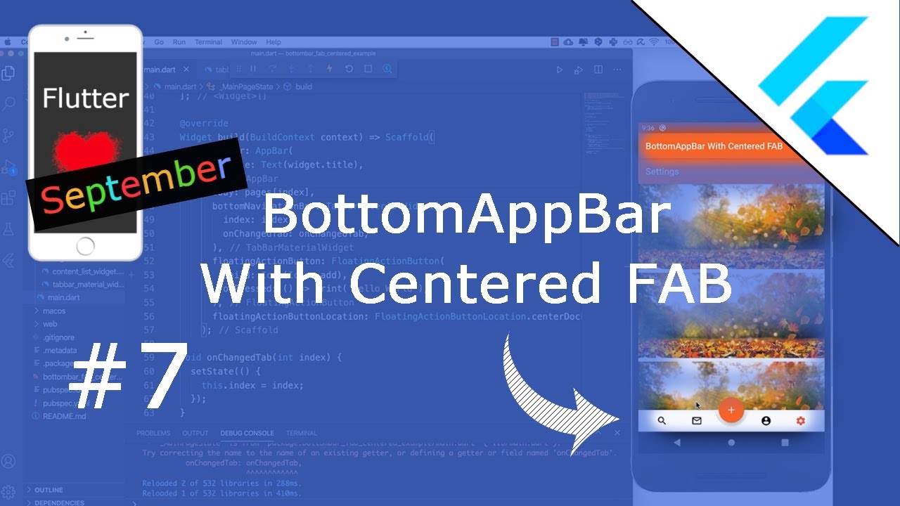 Flutter Tutorial Bottomappbar With Centered Fab Youtube