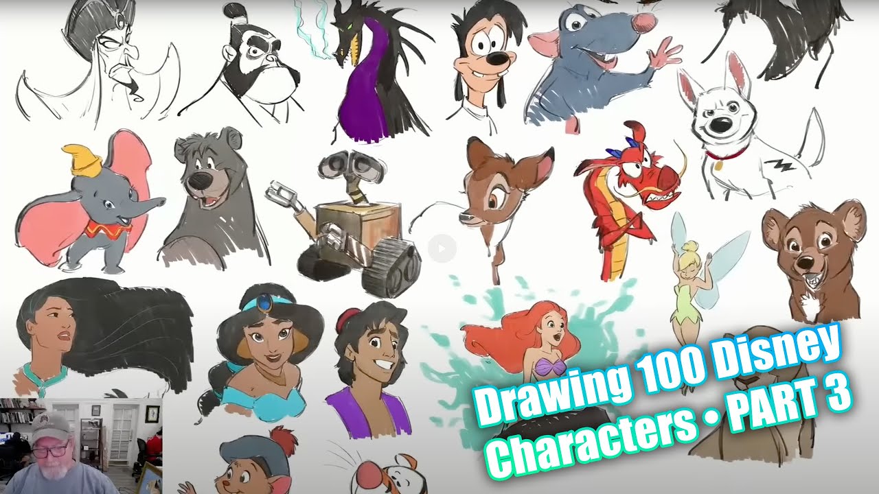 Drawing 100 Years Of Disney Characters Part 3 Wacom
