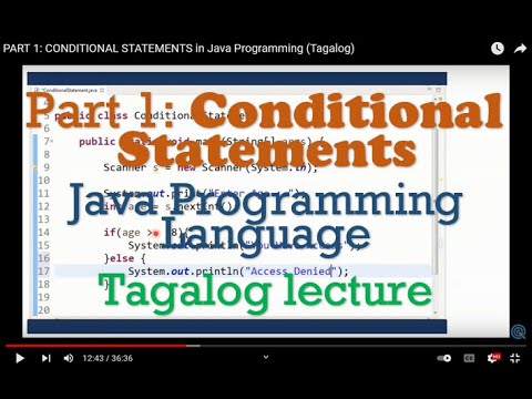 Part 1 Conditional Statements In Java Programming Tagalog Youtube